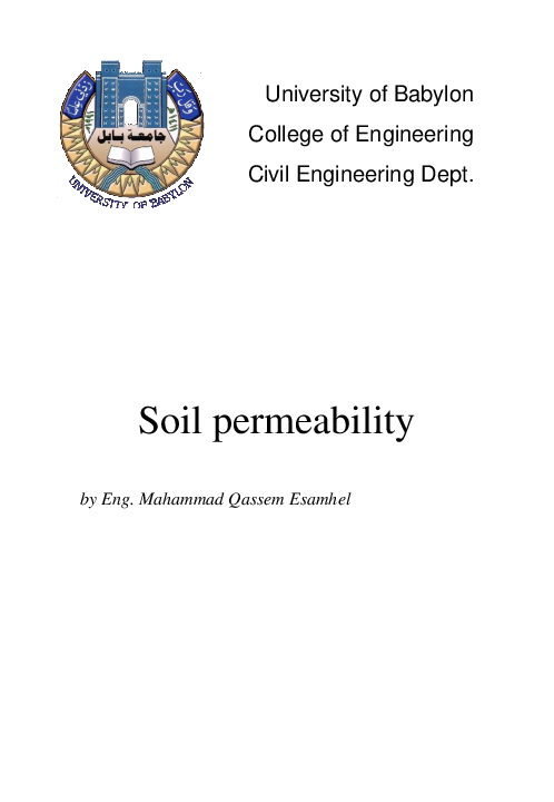 (PDF) Soil Permeability