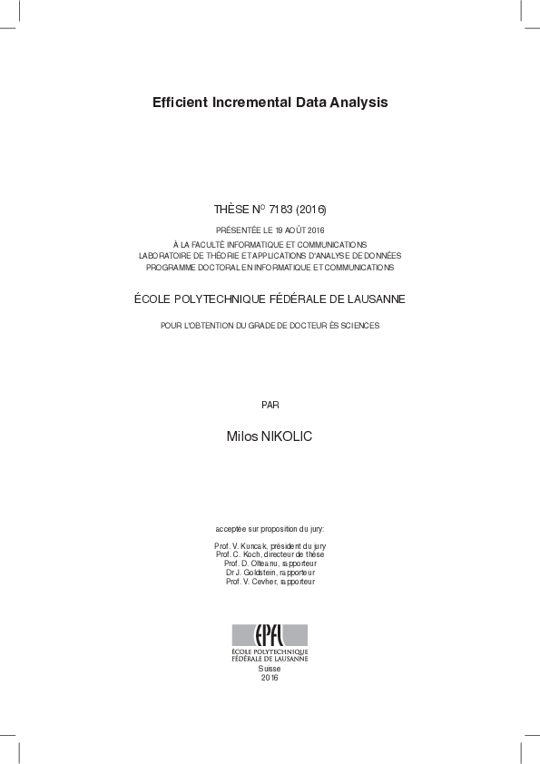 (PDF) Efficient Incremental Data Analysis