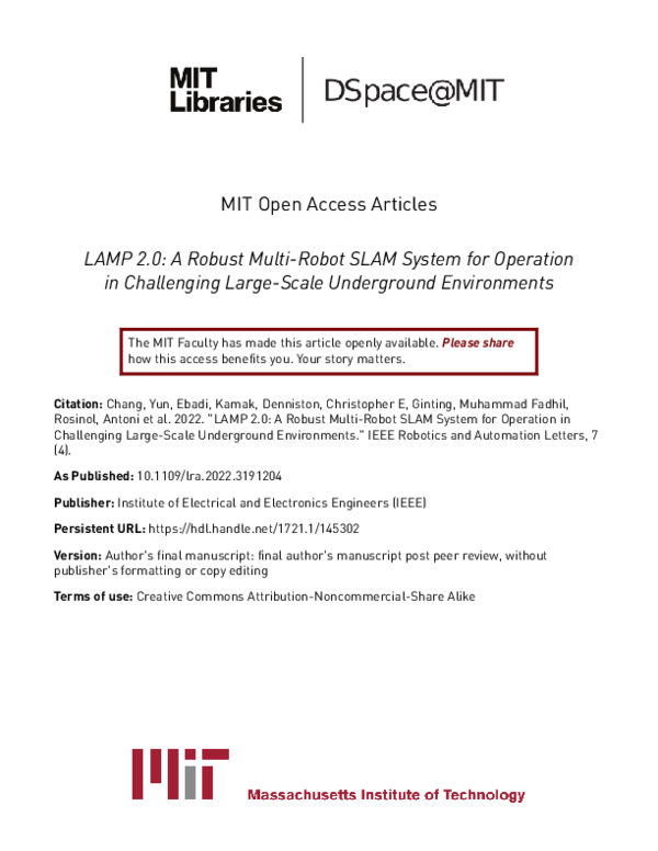 (PDF) LAMP 2.0: A Robust Multi-Robot SLAM System for Operation in Challenging Large-Scale ...