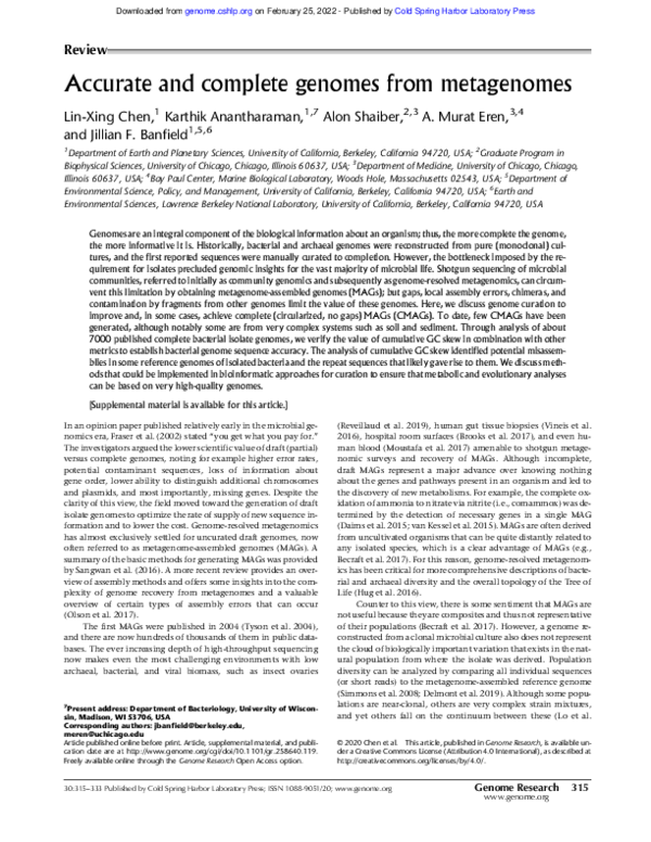 (PDF) Deconvolution of complete microbial genomes from shotgun metagenomes