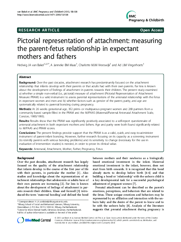 (PDF) Pictorial representation of attachment: measuring the parent ...