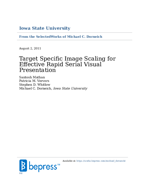(PDF) Target Specific Image Scaling for Effective Rapid Serial Visual Presentation: Patent ...