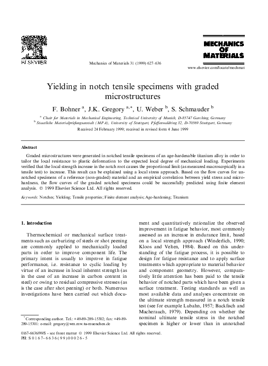 (PDF) Yielding in notch tensile specimens with graded microstructures