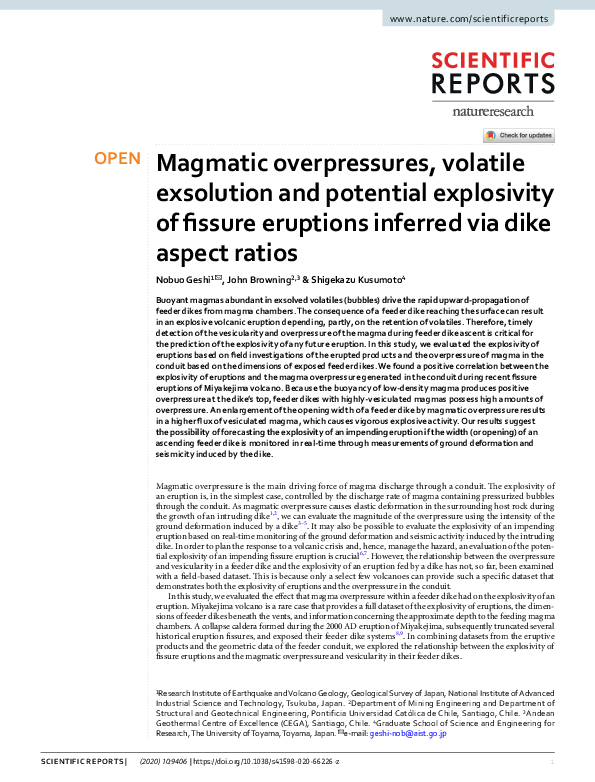 (PDF) Magmatic overpressures, volatile exsolution and potential ...