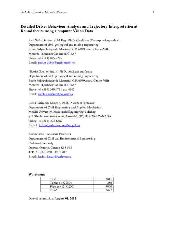 (PDF) Detailed Driver Behaviour Analysis and Trajectory Interpretationat Roundabouts using ...