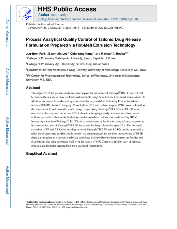 (PDF) Process analytical quality control of tailored drug release ...