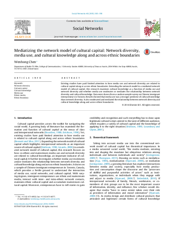 (PDF) Mediatizing the network model of cultural capital: Network ...