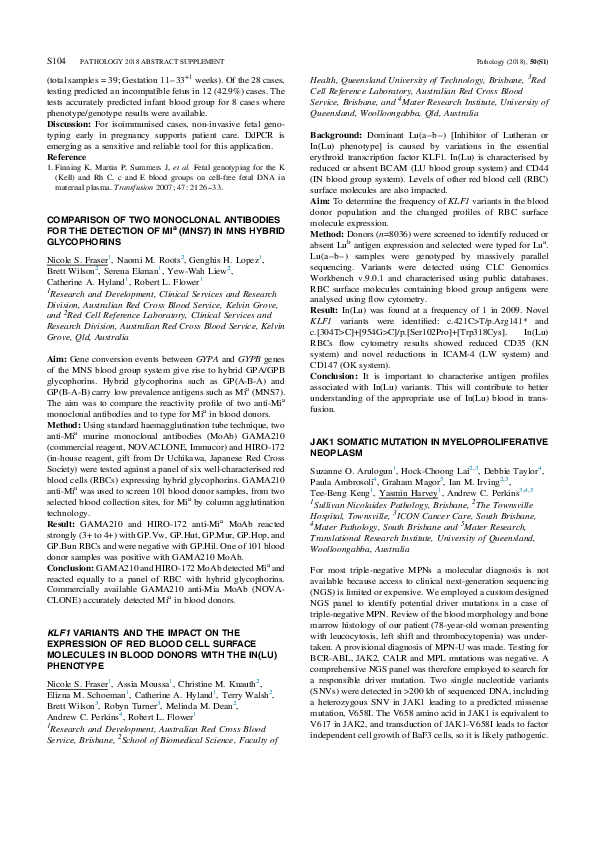 (PDF) KLF1 variants and the impact on the expression of red blood cell ...