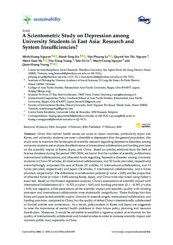 (PDF) A Scientometric Study on Depression among University Students in ...