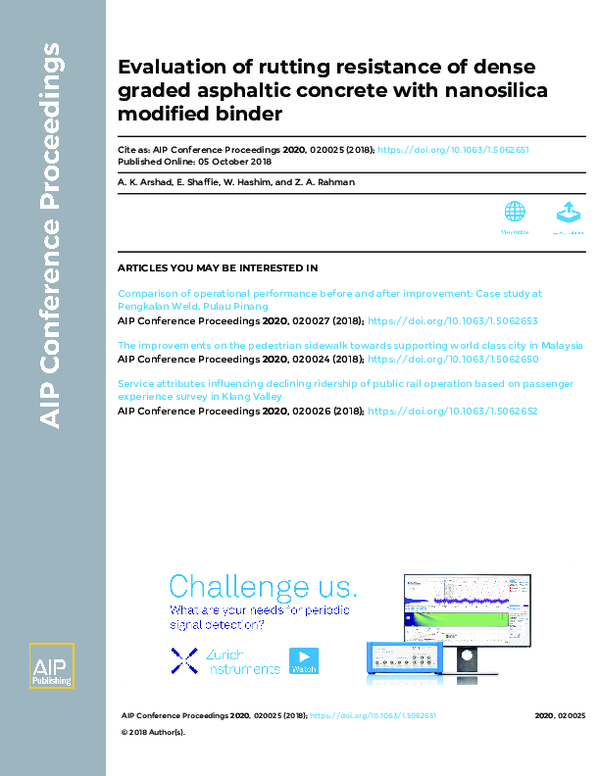 Pdf Evaluation Of Rutting Resistance Of Dense Graded Asphaltic Concrete With Nanosilica