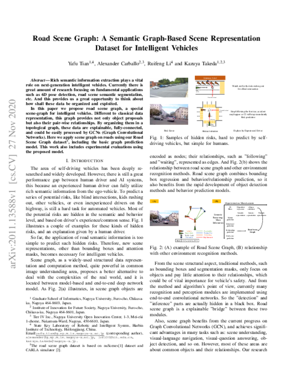 (PDF) Road Scene Graph: A Semantic Graph-Based Scene Representation ...