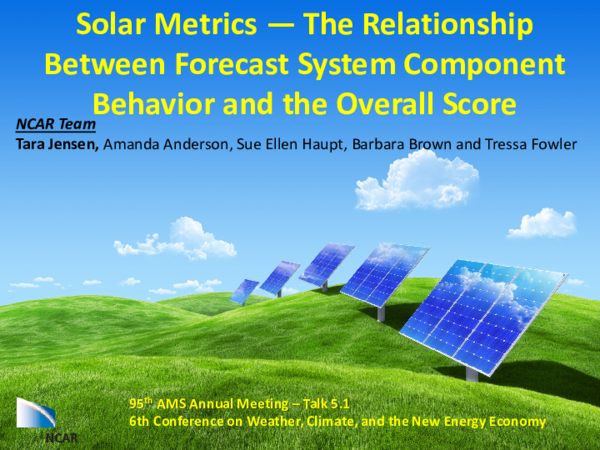 (PDF) Solar metrics: The relationship between forecast system component ...