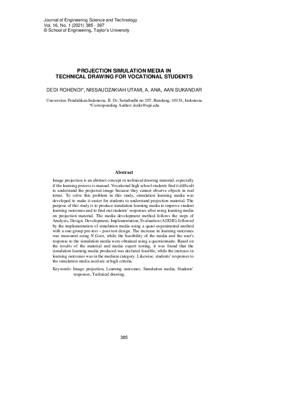 (PDF) Projection Simulation Media in Technical Drawing for Vocational ...