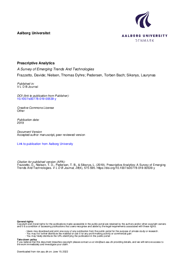 (PDF) Prescriptive analytics: a survey of emerging trends and technologies