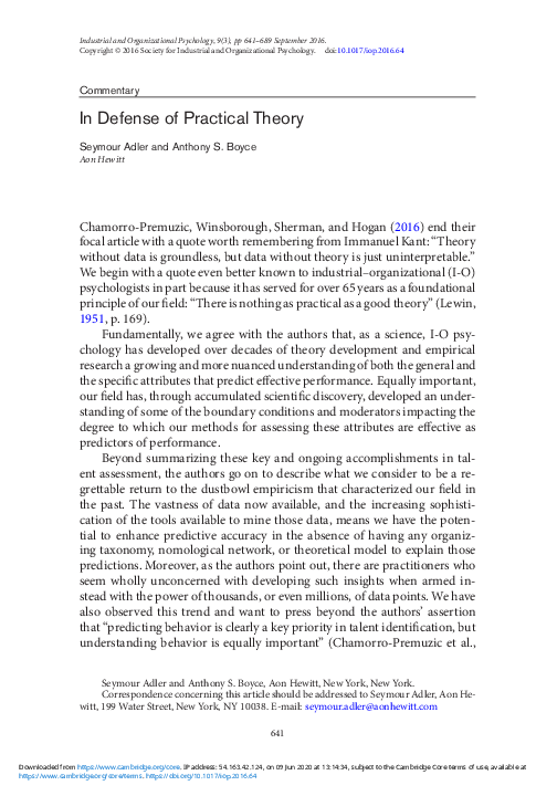 (PDF) In Defense of Practical Theory