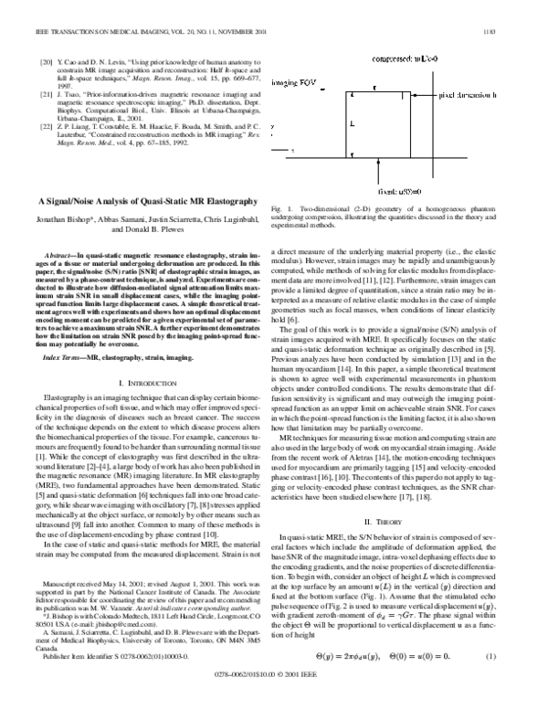 (PDF) A signal/noise analysis of quasi-static MR elastography