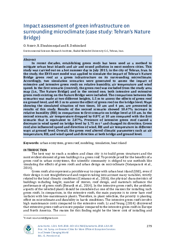 (PDF) Impact assessment of green infrastructure on surrounding ...