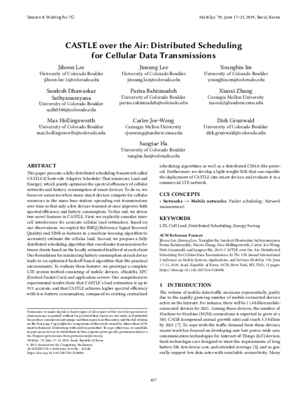 (PDF) CASTLE over the Air