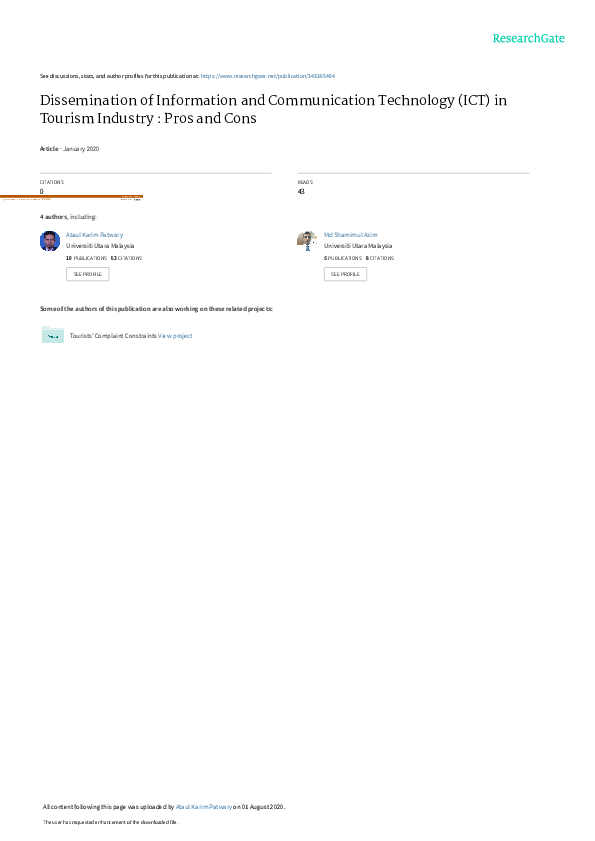 (PDF) Dissemination of Information and Communication Technology (ICT ...
