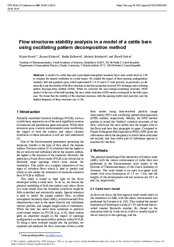 (PDF) Flow structures stability analysis in a model of a cattle barn using oscillating pattern ...