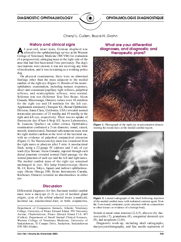 (PDF) Diagnostic ophthalmology. Congenital medial canthal cyst | Bruce ...