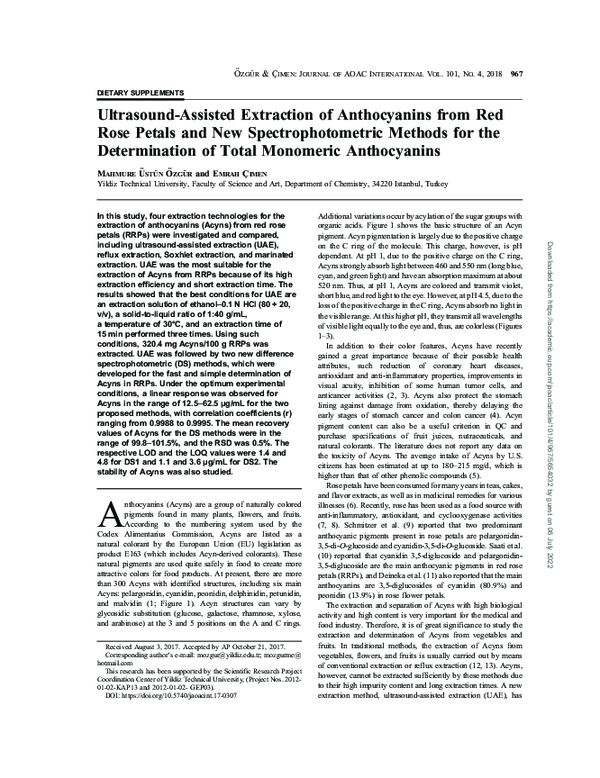 (PDF) Ultrasound assisted extraction of anthocyanins and total phenolic compounds from dried cob ...