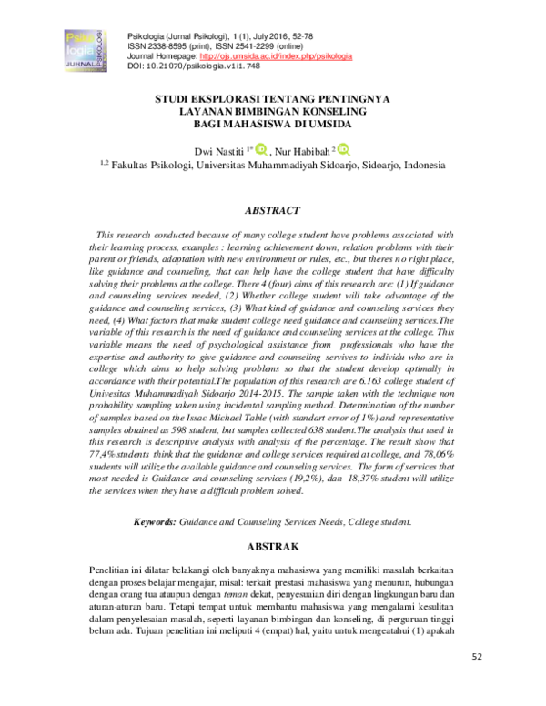 (PDF) Studi Eksplorasi tentang Pentingnya Layanan Bimbingan Konseling ...
