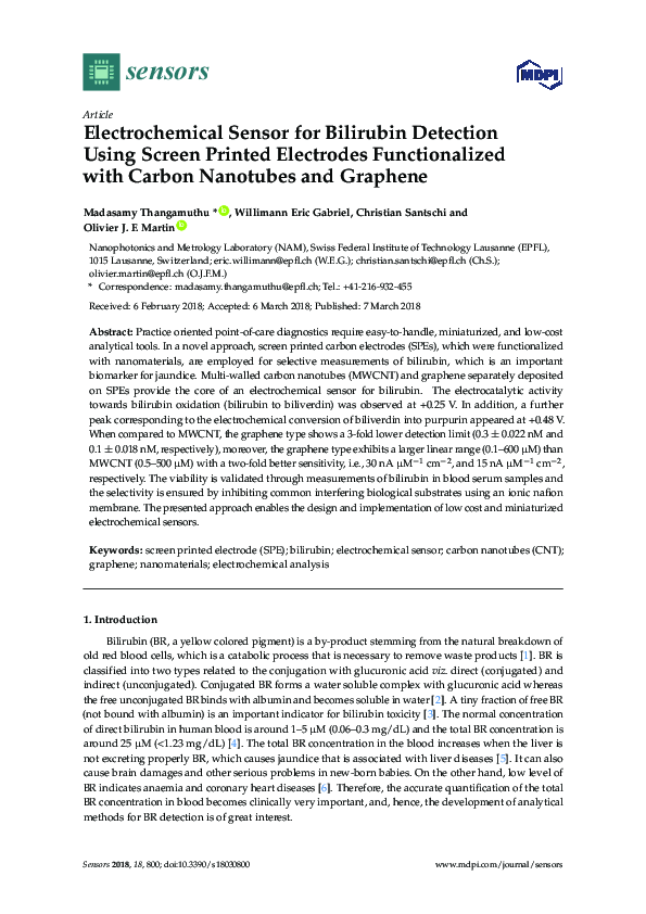 (PDF) Electrochemical Sensor for Bilirubin Detection Using Screen Printed Electrodes ...