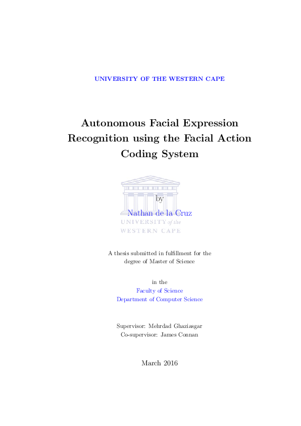 (PDF) Autonomous facial expression recognition using the facial action coding system