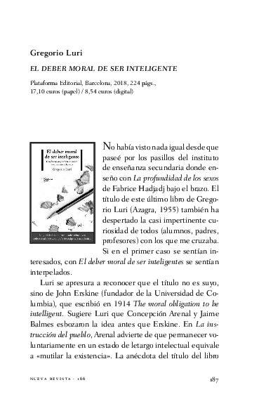 (PDF) El deber moral de ser inteligente