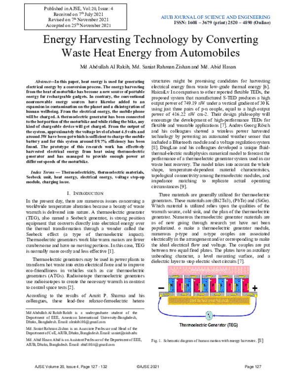 (PDF) Energy Harvesting Technology by Converting Waste Heat Energy from ...