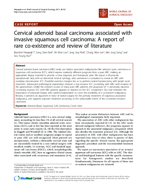 (PDF) Cervical adenoid basal carcinoma associated with invasive ...