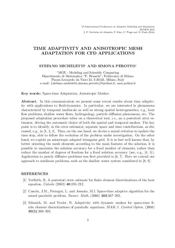 (PDF) Time Adaptivity and Anisotropic Mesh Adaptation for CFD Applications