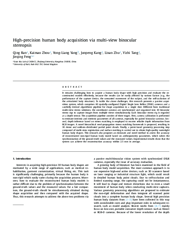 (PDF) High-precision human body acquisition via multi-view binocular ...