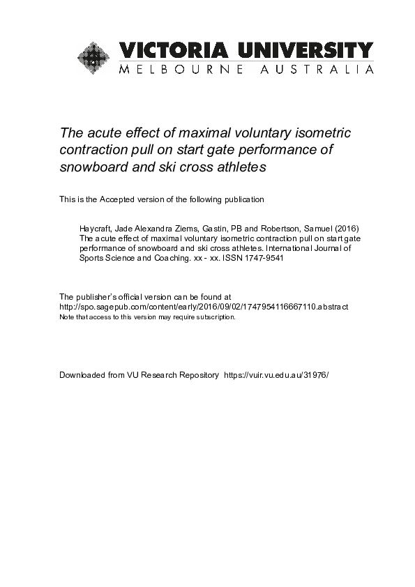 (PDF) The acute effect of maximal voluntary isometric contraction pull ...