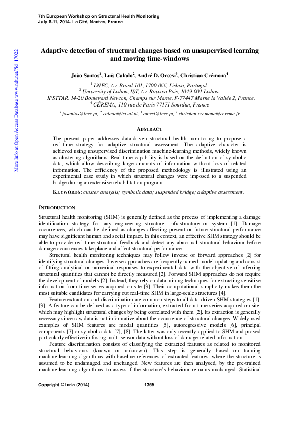 (PDF) Adaptive Detection of Structural Changes Based on Unsupervised ...