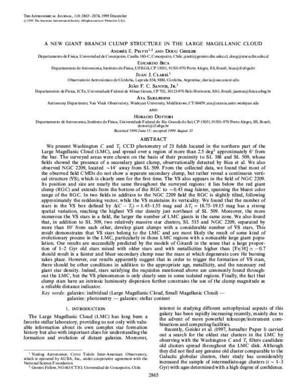 (PDF) A New Giant Branch Clump Structure in the Large Magellanic Cloud