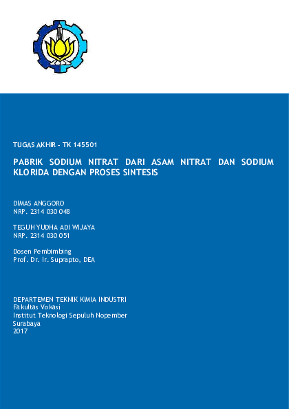 Pdf Pabrik Sodium Nitrat Dari Asam Nitrat Dan Sodium Klorida Dengan Proses Sntesis