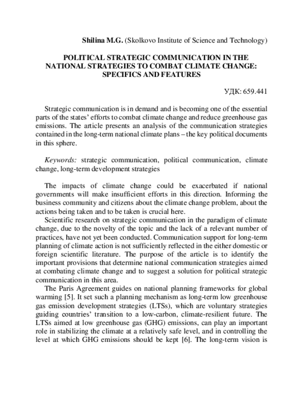 (PDF) Political Strategic Communication in the National Strategies to ...