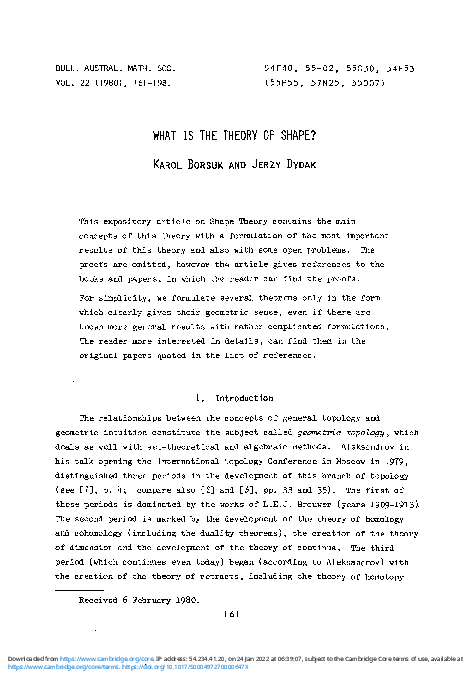 (PDF) What is the theory of shape?