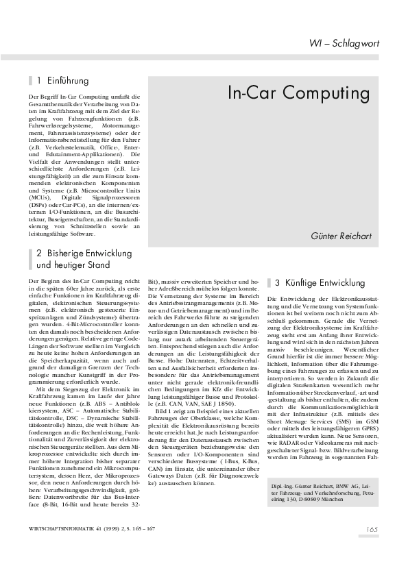 (PDF) In-Car Computing