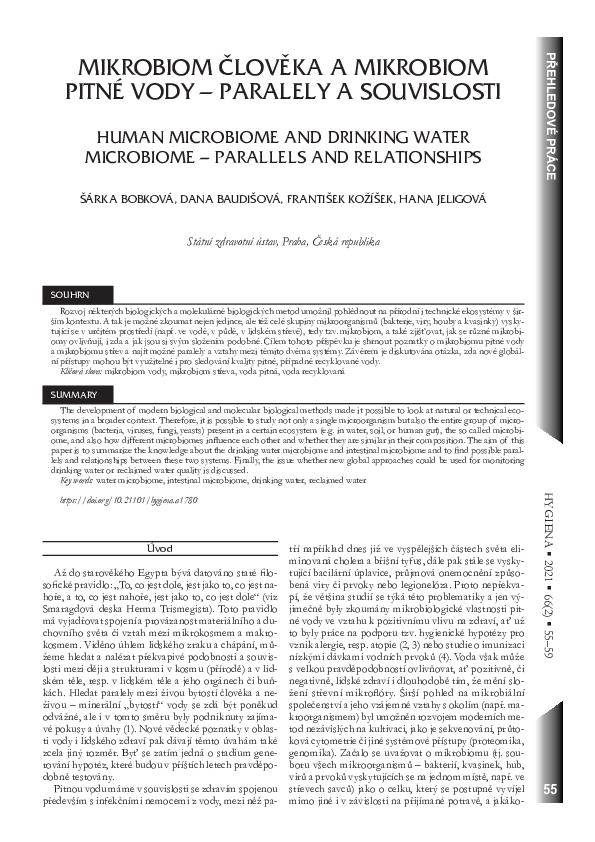 (PDF) Human microbiome and drinking water microbiome - parallels and relationships | Dana ...