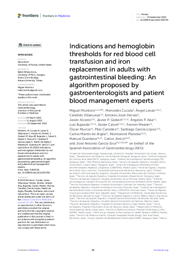 (PDF) Indications and hemoglobin thresholds for red blood cell transfusion and iron replacement ...