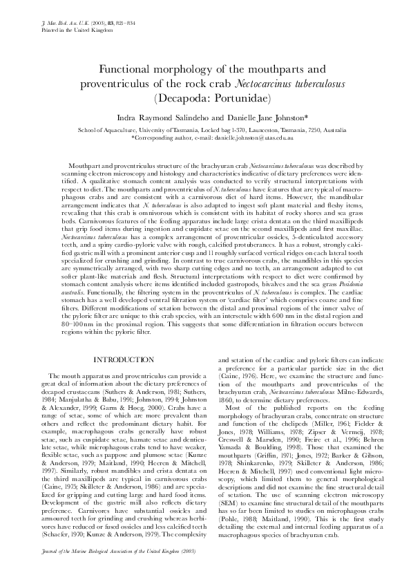 (PDF) Functional morphology of the mouthparts and proventriculus of the ...