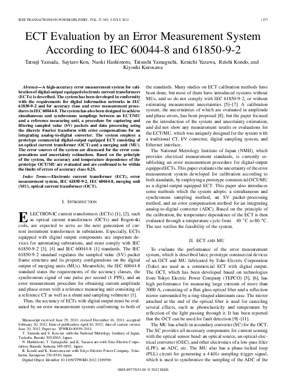 (PDF) ECT Evaluation by an Error Measurement System According to IEC ...