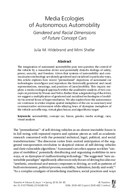 (PDF) Media Ecologies of Autonomous Automobility