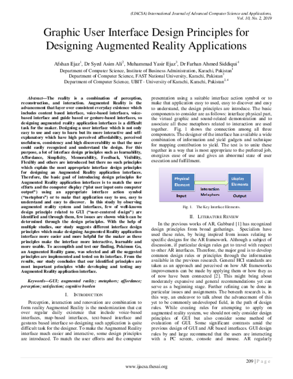 (PDF) Graphic User Interface Design Principles for Designing Augmented Reality Applications