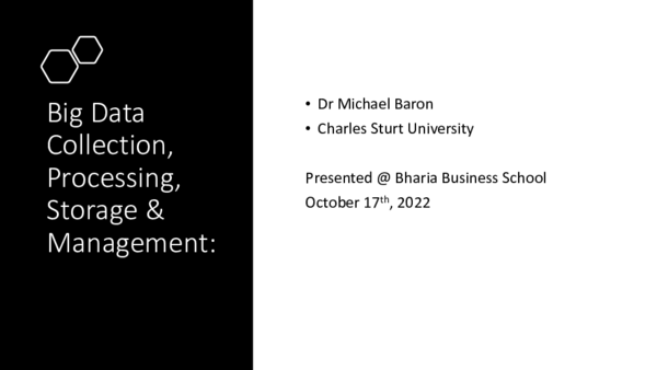 (PDF) Big Data Collection, Processing, Storage & Management