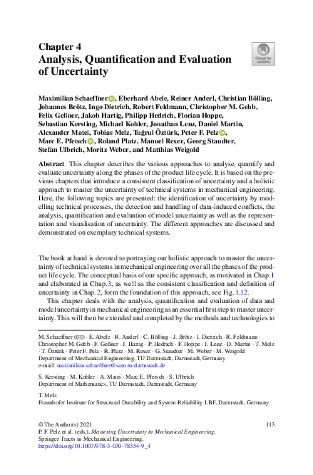 (PDF) Analysis, Quantification and Evaluation of Uncertainty | Reiner Anderl - Academia.edu