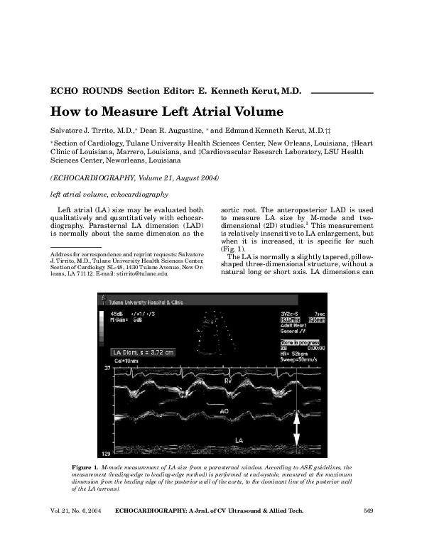 (PDF) How to Measure Left Atrial Volume